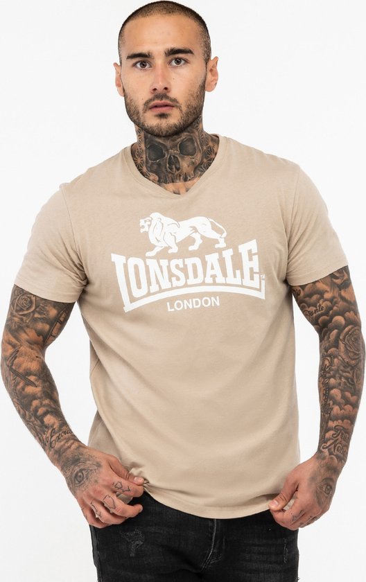 Lonsdale T-Shirt St. Erney T-Shirt normale Passform Sand/White-M | bol