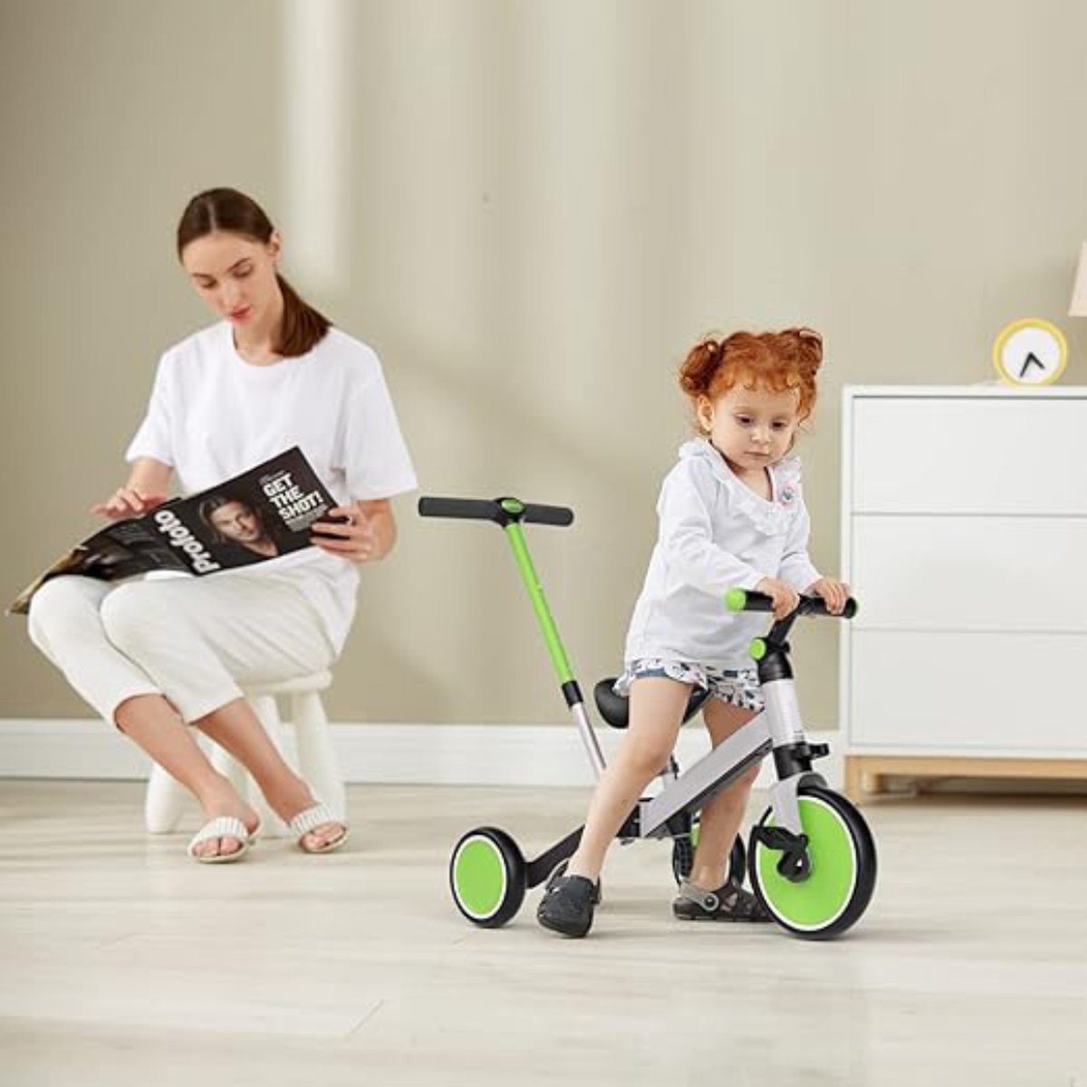 Loopfiets 1 jaar - Loopfiets 1 jaar met duwstang - 4 in 1 driewieler ...