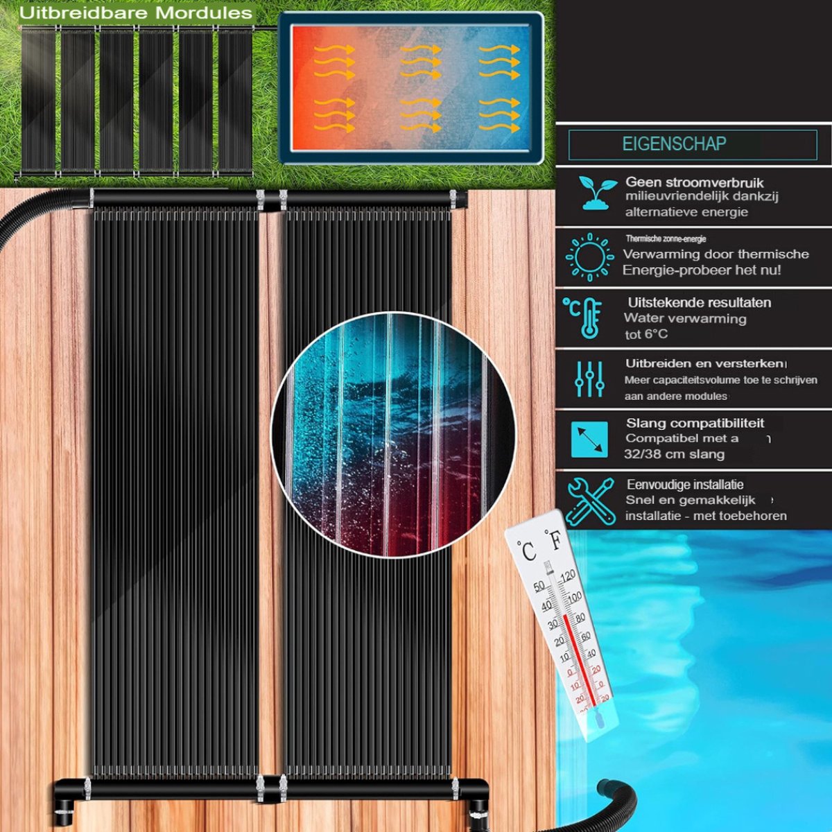 Pool Heater - Zwembad Verwarming Solar - Zwembad Verwarming Zonne Energie | bol