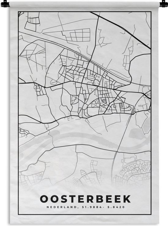 Wandkleed - Wanddoek - Stadskaart - Kaart - Oosterbeek - Plattegrond ...