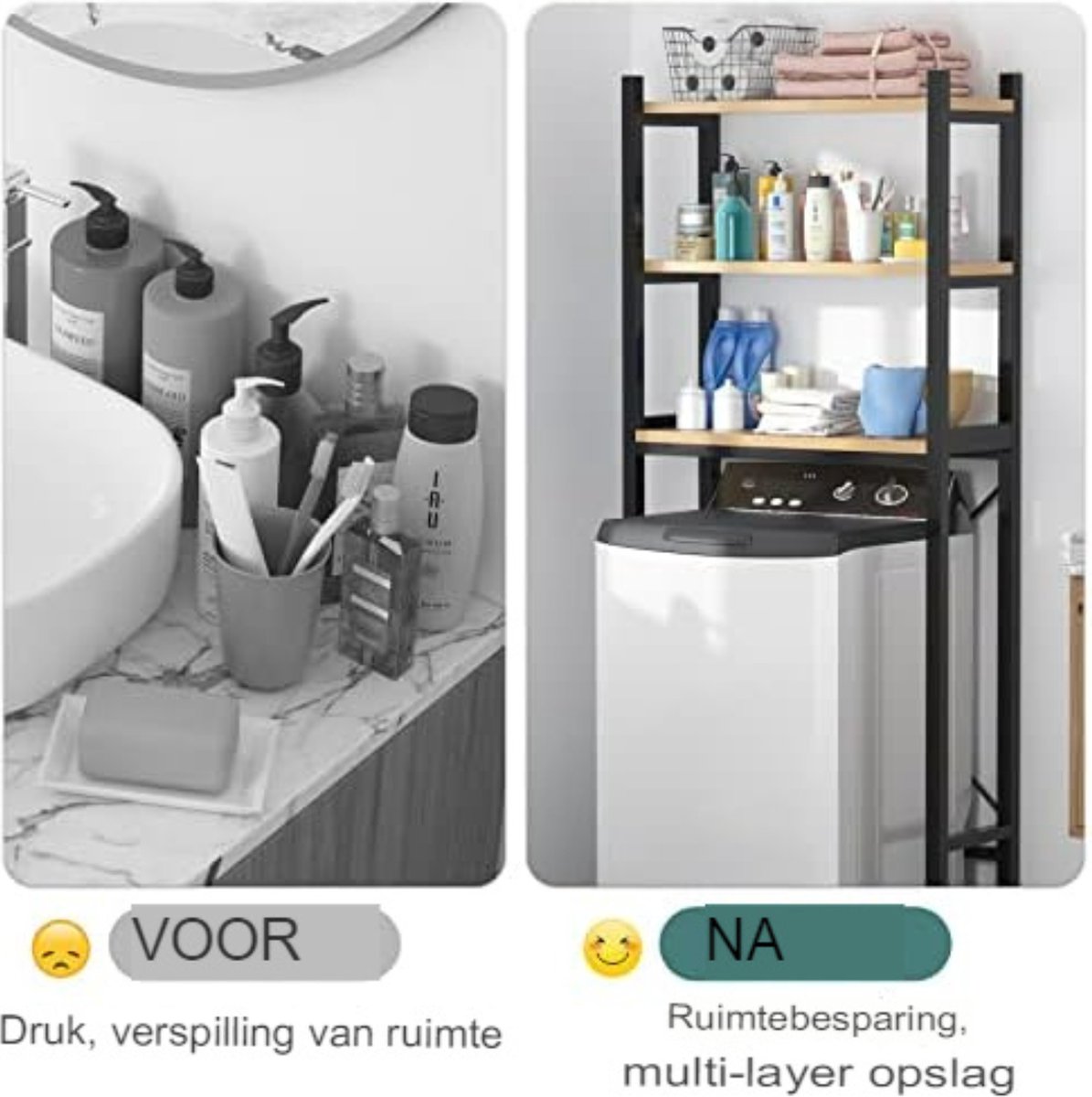 Wasmachine Ombouw - Wasmachine Meubel - Wasmachine Kast - Zwart | bol