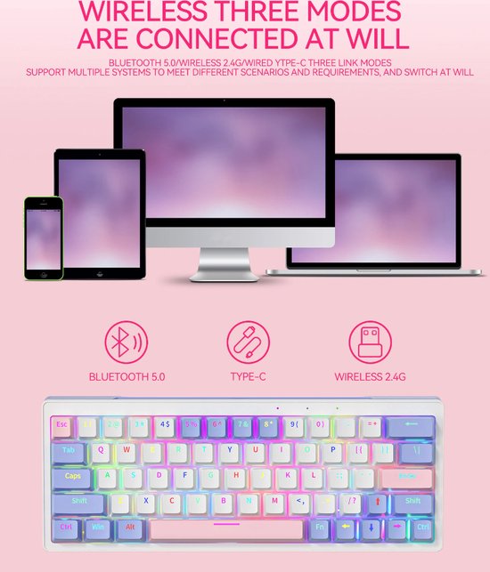 zifriend z63 pro mechanical en hot-swappable keyboard drie mods ( 2.4g ...