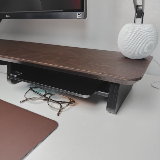 Monitorstandaard Ergonomische Monitor Verhoger Walnut/Walnoot voor ...