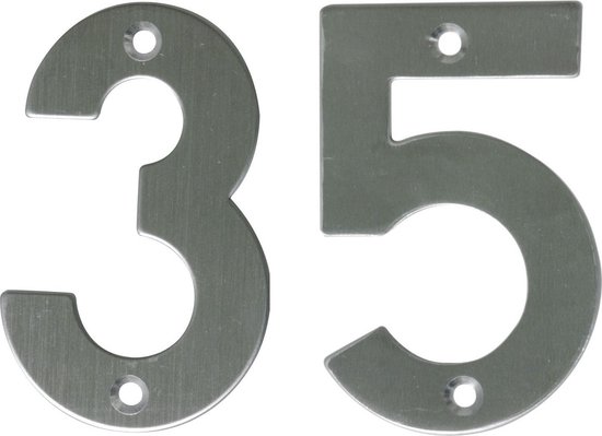 AMIG Numéro de maison 35 - acier Inox massif - 10 cm - avec vis ...