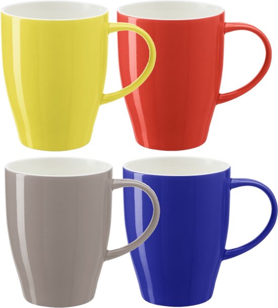 Bellatio Design Koffie mokken/bekers Paris - 4x - porselein - multi ...