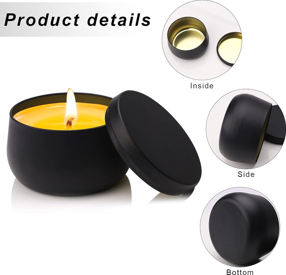 8 oz kaars blikken 12 stuks, 8oz metalen kaars containers kaars pot met ...