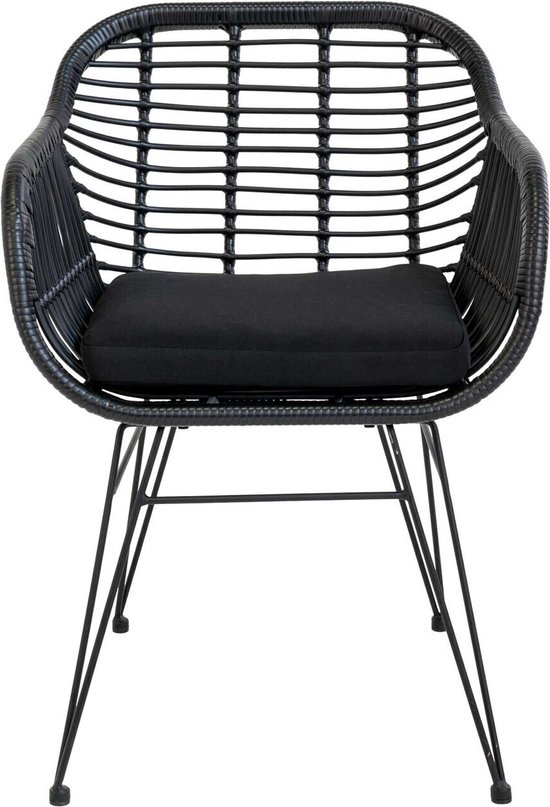 Fauteuil Rotan Zwart - Zithoogte 43cm - 60x57x82cm | bol
