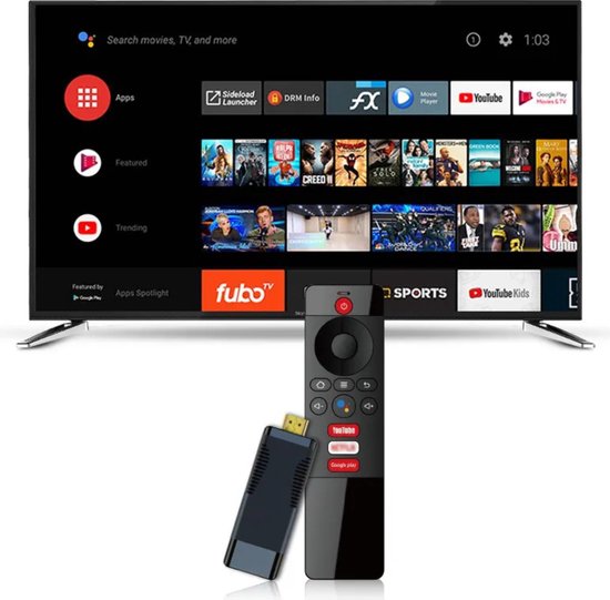 Android TV Stick - 4k - 2gb ram - 16gb oplag - Plug & Play hdmi - Tv ...