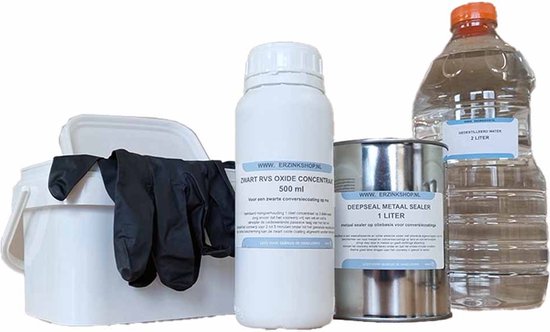 RVS Chemisch Zwarten Kit Met Sealer - 4 liter , Verzinkshop DeepSeal | bol