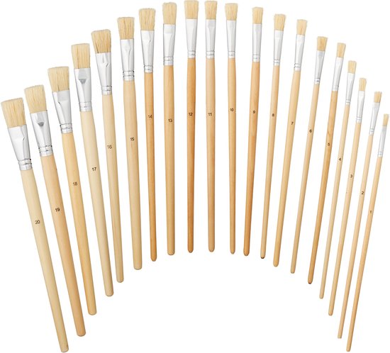penselen - 20-delige set - voor acryl- olie- en aquarelverf - beginners ...