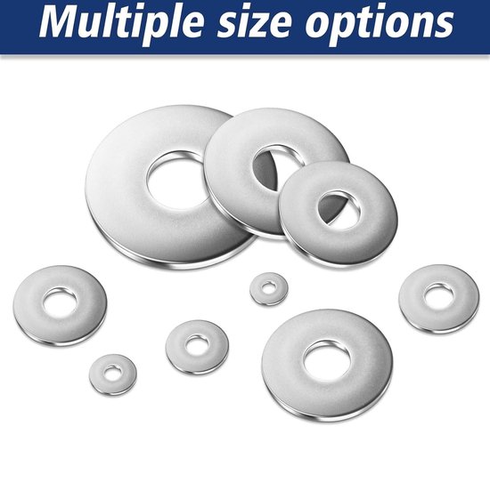 100 stuks grote sluitringen M6, roestvrijstalen sluitringen DIN 9021, A2, V2A, platte... | bol