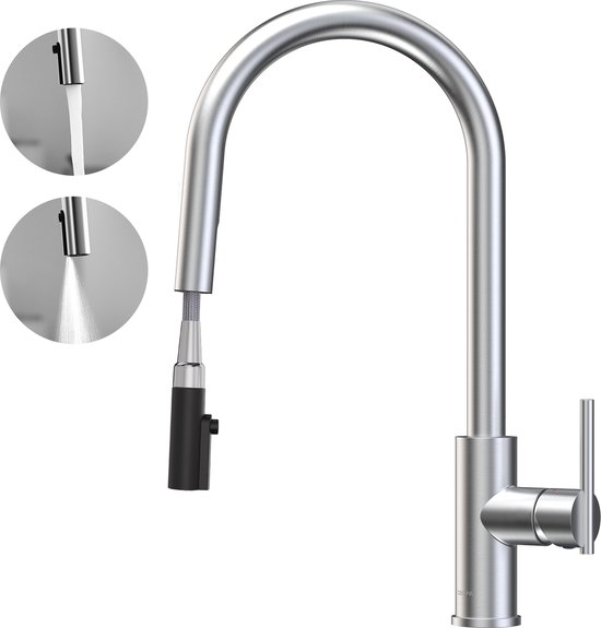 CECIPA -Keukenkraan - Keukenkraan Met Uittrekbare Uitloop -360° draaibare keukenkraan... | bol