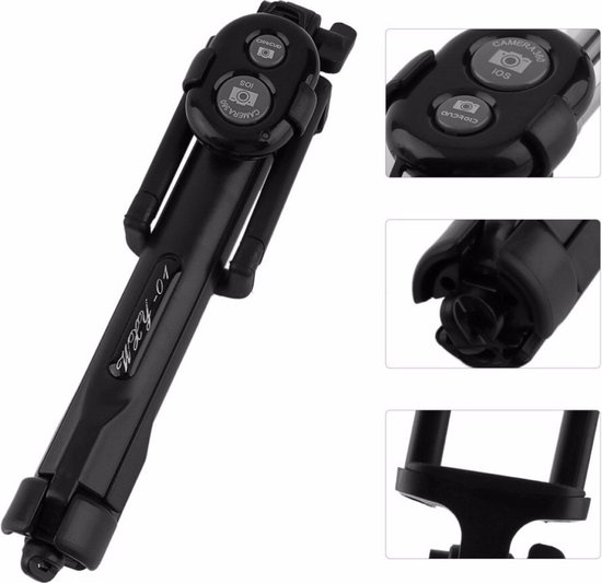 Universele Selfiestick Met Opvouwbare Tripod - Monopod Driepoot Statief ...