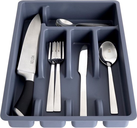 Bestekbak Grijs 36x25,5 cm - Bestekhouder - Bestekcassette - Besteklade ...