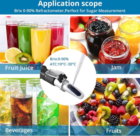 Refractometer - Alcoholmeter - Refractometer Suikerwaarde - Refractometer Alcohol | bol