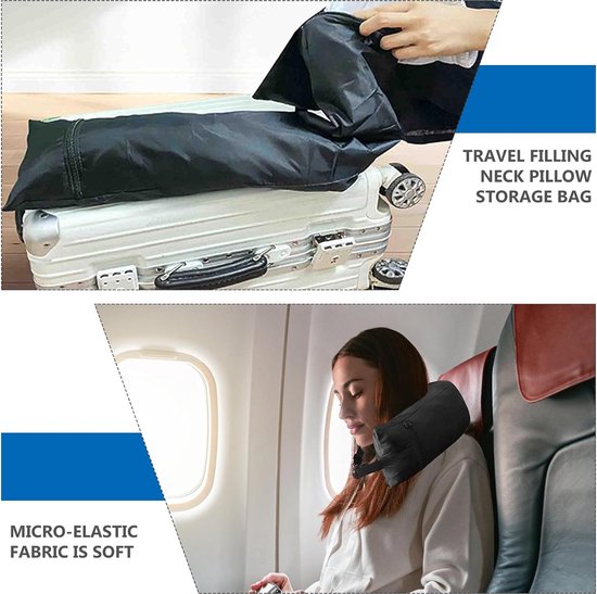 Nekkussen voor reizen, 2 stuks waterdicht nekkussen met opvulbare ...