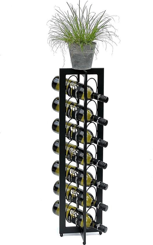 Design wijnrek metaal zwart staand | bol
