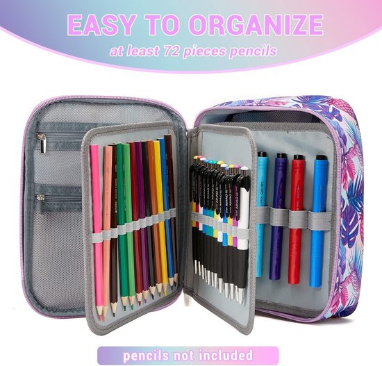 Etui Groot, Etui Dubbele Rits Etui met Verwijderbare Compartimenten ...