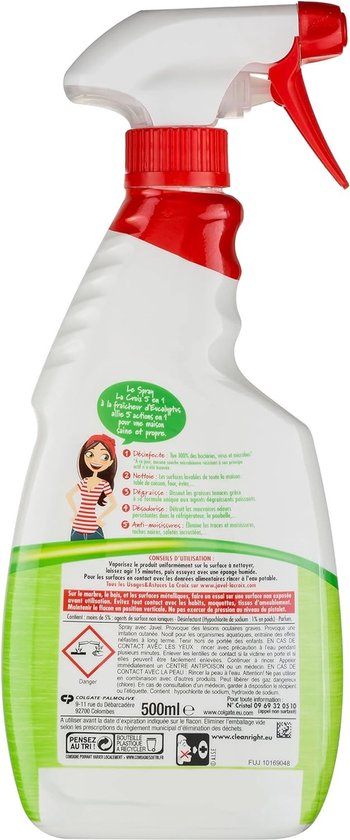La Croix 5 en 1 Spray Nettoyant multi-surface avec Javel 2X500 ml | bol