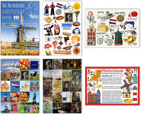 Ansichtkaarten voor Postcrossing - Set met 6 verschillende kaarten - met typisch... | bol