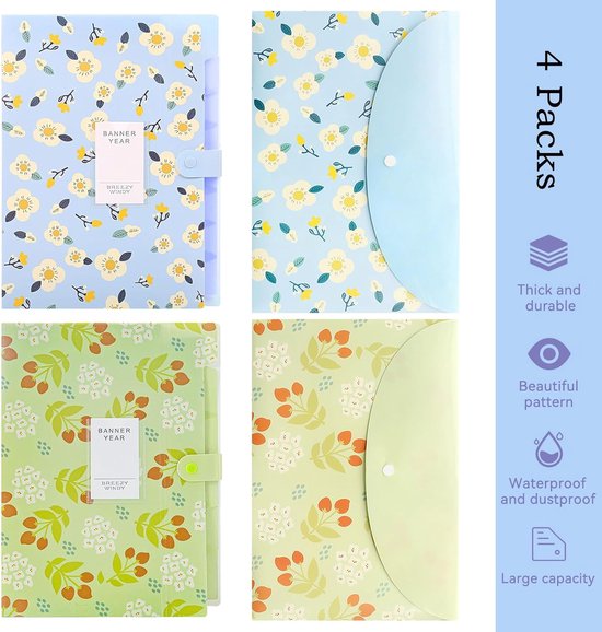 Projectmap A4, Mappen met 8 Vakken Dossiermap Portfoliomappen ...