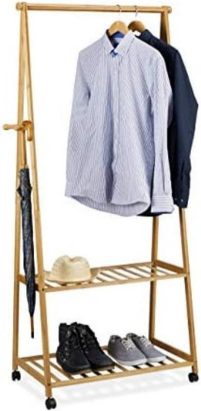 Kledingrek Bamboe - Kledingrek Hout - Kledingrek op Wieltjes ...