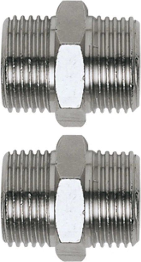 CriKo koppelstuk voor compressor - 1/4" buitendraad x 1/4" buitendraad - 2 stuks | bol