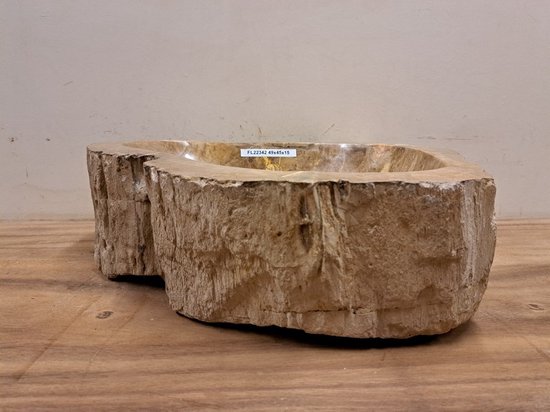 Waskom van versteend hout - 49x45x15cm - FL22342 | bol
