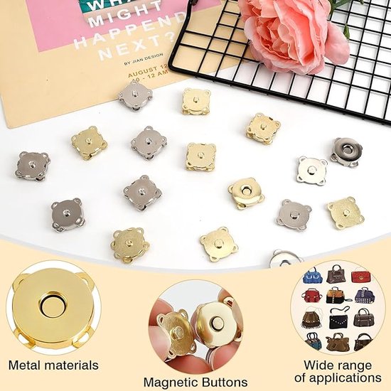 Naaien, drukknopen, magneetsluitingen voor kledingaccessoires ...