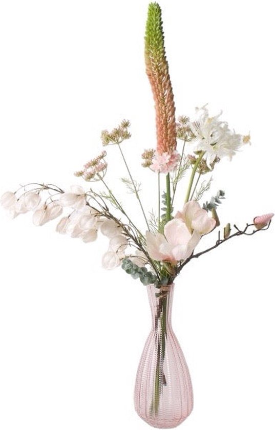 WinQ -Plukboeket van Kunstbloemen zacht Roze-ex. vaas-Nepbloemen | bol