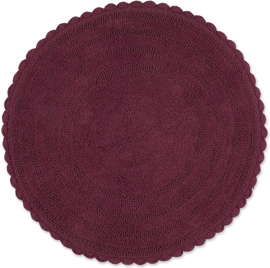 Omkeerbare ronde badmat, diameter 69,8 cm, wijnrood | bol