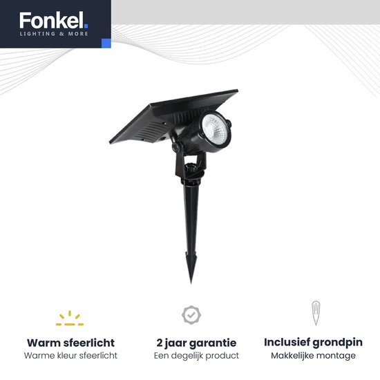 Fonkel Set 10x LED Tuinspots voor Buiten Waterdicht IP65 Zwart - Solar ...