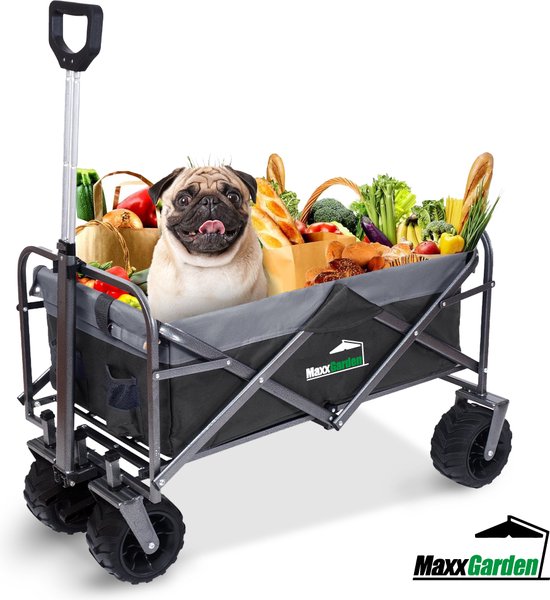 MaxxGarden Bolderwagen - Opvouwbare bolderkar - massieve banden ...