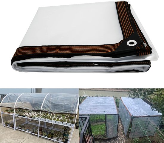 Dekzeil, transparant, met ogen, doorzichtig zeil, 2 x 3 m, transparant ...