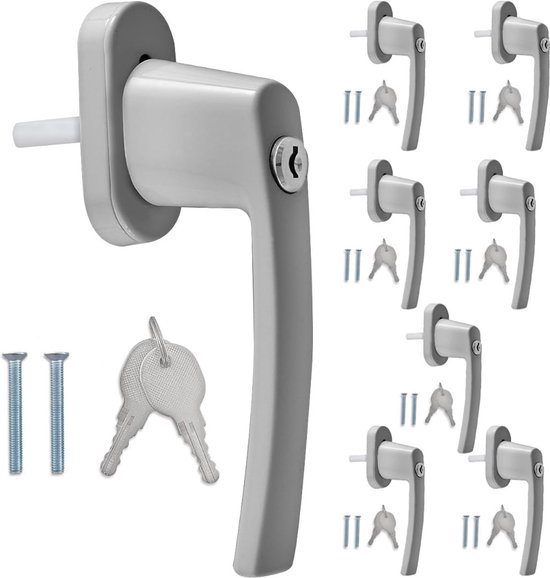 Raamhendel met slot, wit, 4 stuks | bol