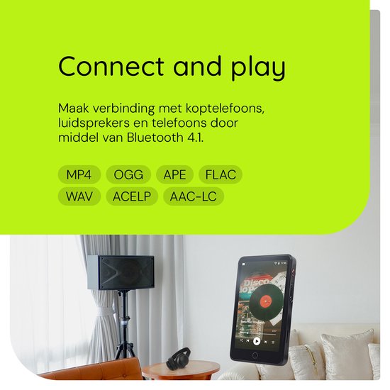 Smart MP3 Speler Bluetooth en Wifi - 16+64GB - 4 HD Touchscreen - BT 4. ...