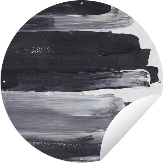 Tuincirkel Verf - Zwart - Design - 60x60 cm - Ronde Tuinposter - Buiten ...