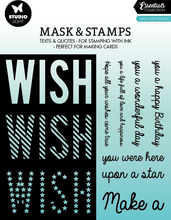 Studio Light Essentials Mask & Stamp Wish Sentiments | bol