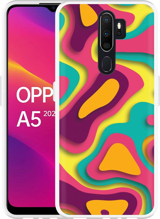 Oppo A5 2020 Hoesje Retro Colors - Designed by Cazy | bol.com
