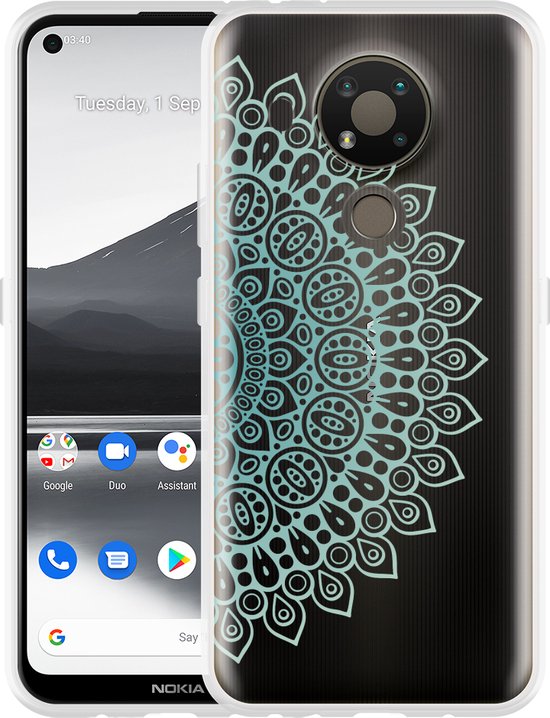 Nokia 3.4 Hoesje Turqoise Mandala - Designed by Cazy | bol