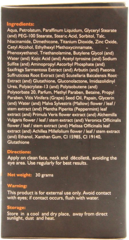 Glupa Extreme Whitening Cream met Glutathione en Papaya, 30 gram | bol