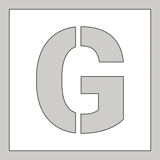 Spuitsjabloon letter G - dibond 300 x 300 mm | bol