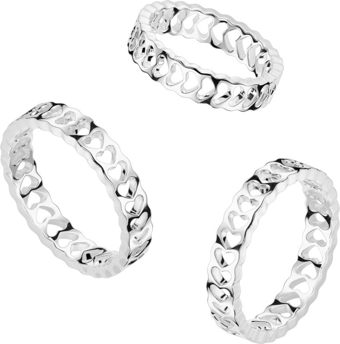 Ringen Dames - Ring Dames - Dames Ring - Zilverkleurig - Zilveren Ring ...