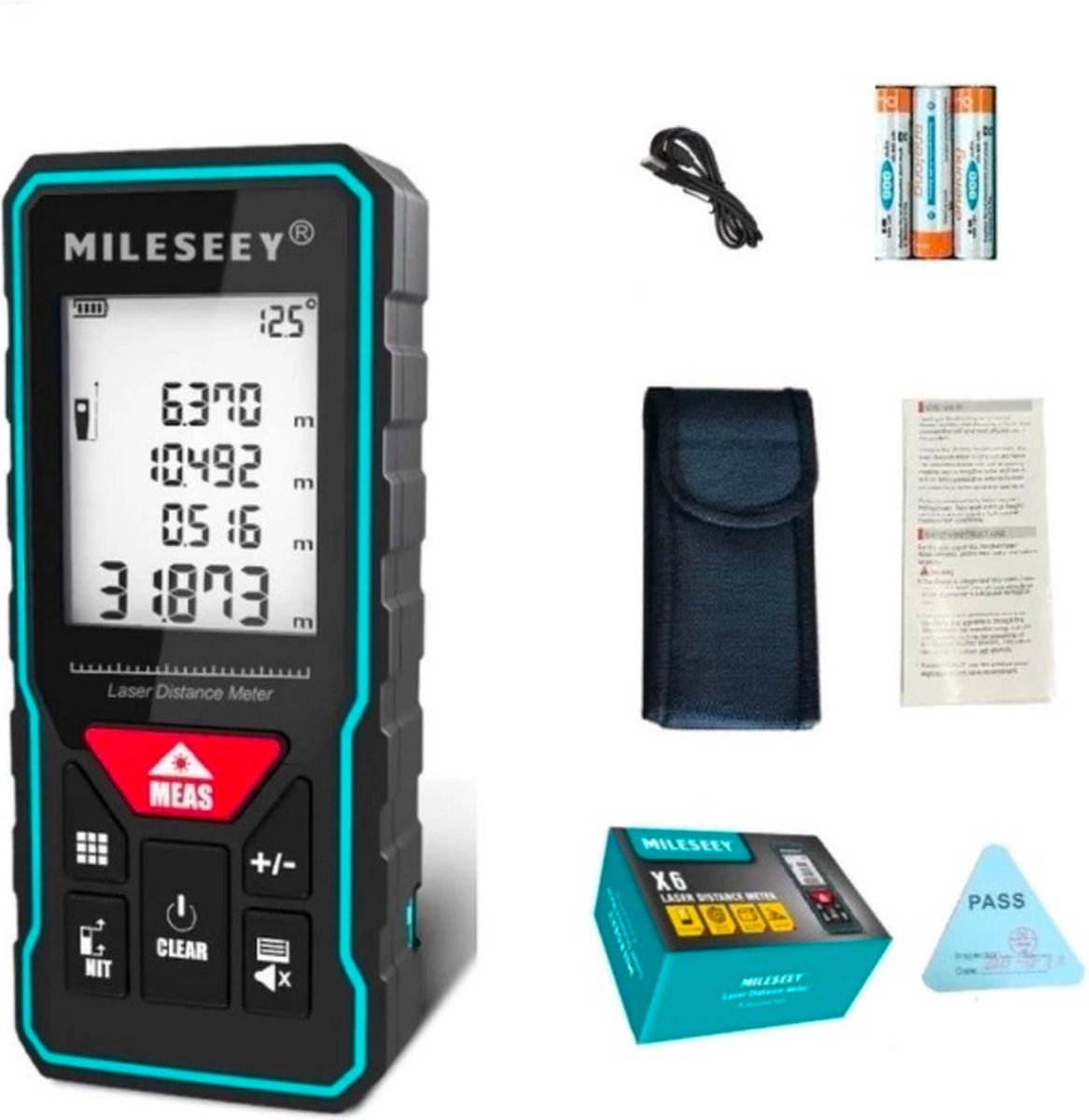 Mileseey® Afstandsmeter - Laser Afstandsmeter - 40 Meter Bereik ...