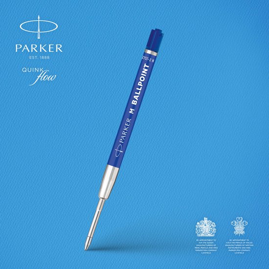 Parker Balpenvulling Medium punt - Blauwe QUINKflow inkt - 1 stuk | bol