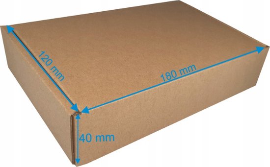 Verzenddoos Karton - Kartonnen Doos 18x12x4cm - Dik stevig karton 400g ...