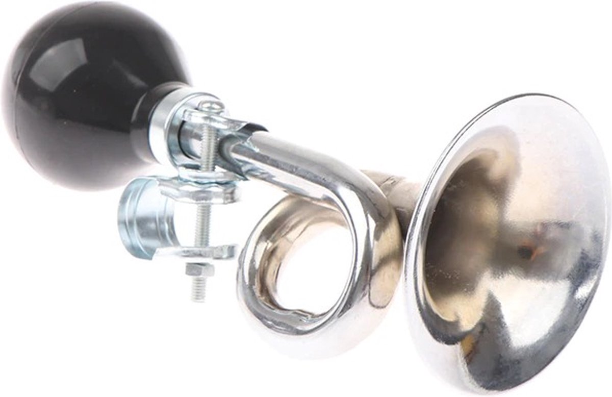 Traditionele Fietsbel – Zilver – Metaal & Rubber – Trompet Fiets Toeter ...