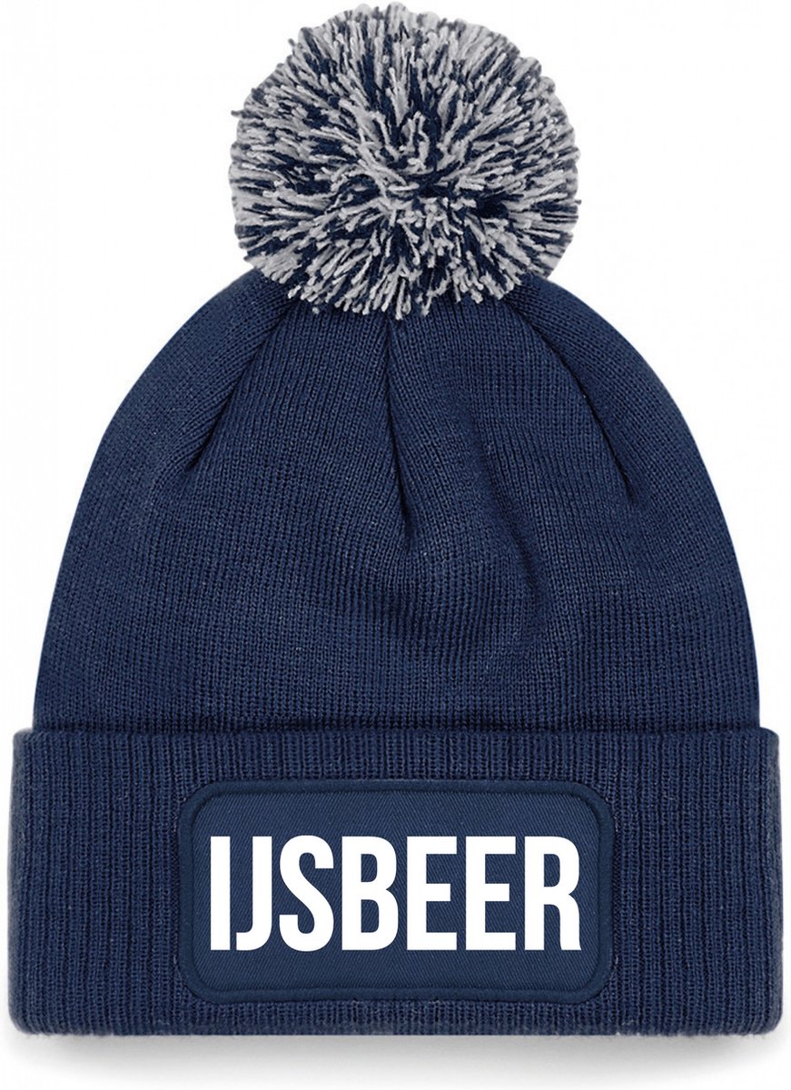 Bellatio Decorations ijsbeer muts met pompon - unisex - one size - Navy ...