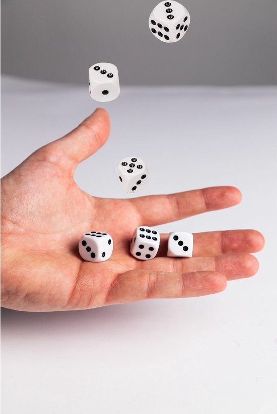 Speelgoed spellen Dobbelstenen - 18x stuks - wit/zwart - kunststof ...