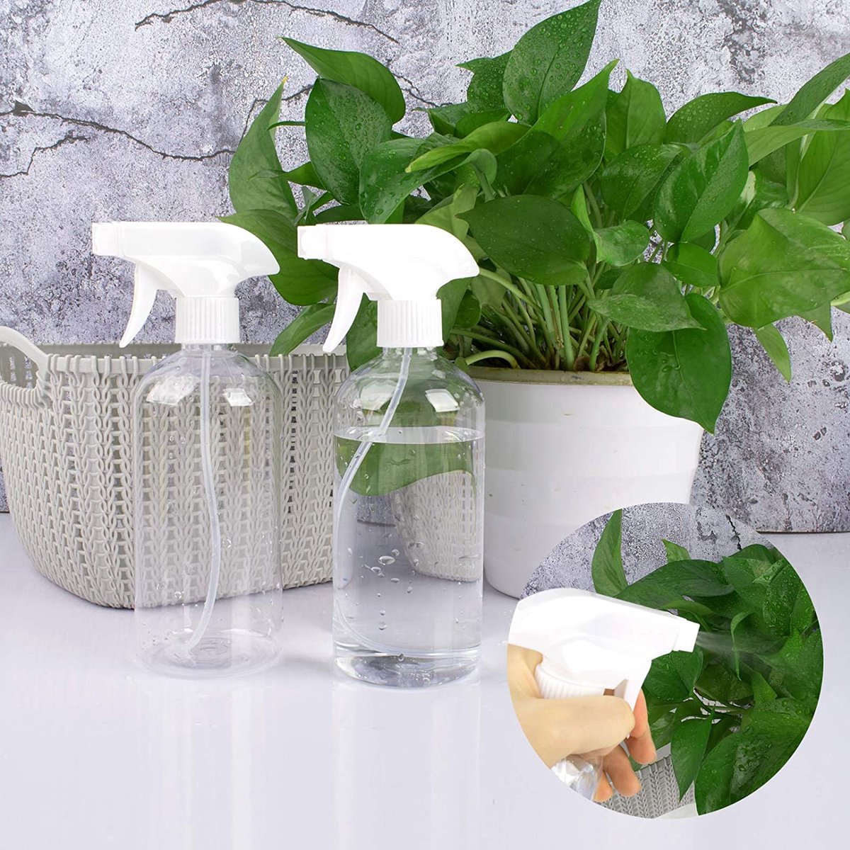 JiatuA 500 ml spuitfles, set van 2 kunststof verstuivers, lege ...